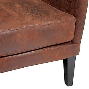Christopher Knight Home Lorenzo Fabric Studded Club Chair, Brown 36D x 26.75W x 41.5H in