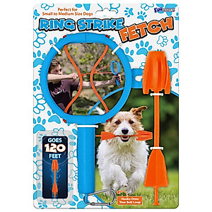 Funwares Ring Strike Fetch, Launcher for Dogs, Fetch Toy for Medium and Small Dogs