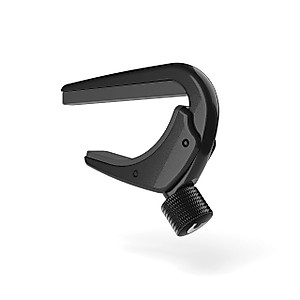 D'Addario Accessories Ukulele Pro Capo - For Soprano, Concert, Tenor, Baritone Ukuleles - 4 String Ukulele Capo - Micrometer Tension Adjustment for Buzz-Free, In-Tune Performance - Black