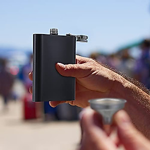 16 Packs Hip Flask for Liquor Matte Black 8 oz Stainless Steel Hip Flask Leakproof Flask Set with 16 Funnel and Shot Cups for Men Women Drinking Cocktail Whiskey Wine Wedding Groomsman Party Supply