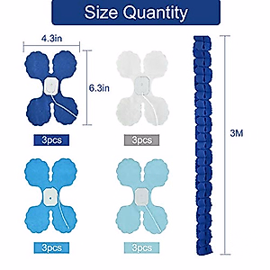 BEISHIDA 12PCS Four Leaf Clover Paper Garland 120ft Navy Blue Ocean Party Streamers Tissue Flower Reusable Hanging Banner for Wedding Baby Shower Home Party Backdrop Graduation Decoration