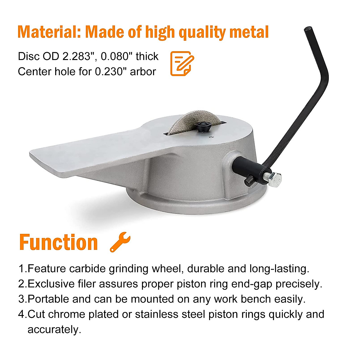 Manual Precision Piston Ring Filer End Gap Filer with 170 140 Grit Carbide Wheel Replace 80514,91089408