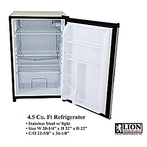 AMS Fireplace Lion | 32" Grill Package with 33" Double Access Doors & Refrigerator | Propane