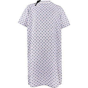 Utopia Care 1 Pack Cotton Blend Unisex Hospital Gown, Back Tie, 45" Long & 61" Wide, Patient Gowns Comfortably Fits Sizes up to 2XL