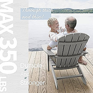 Adirondack Chairs Set of 2 Plastic Weather Resistant, Outdoor Chairs 5 Steps Easy Installation, Like Real Wood, Widely Used in Outdoor, Patio, Fire Pit, Deck, Outside, Garden, Campfire Chairs (Blue)