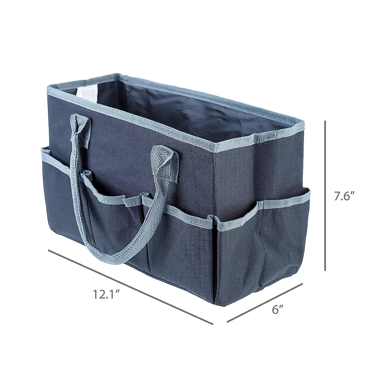 Large Craft Storage Tote Bag with 10 Pockets | Scrapbooking, Sewing, Art Supplies, Organizer Caddy with Handles | Perfect Carrying Case for Travel, School, Medical or Office Supplies | Black