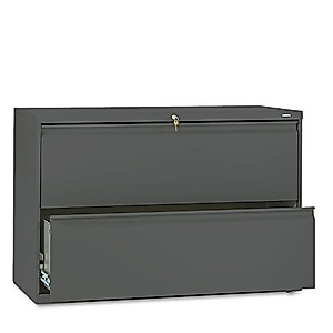 Hon 800 Series Two-Drawer Lateral File, 42w x 19-1/4d x 28-3/8h, Charcoal 892LS