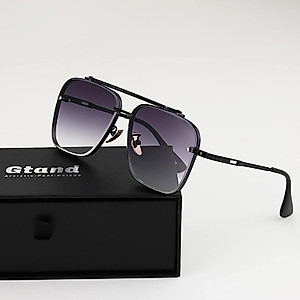 Gtand Fashion Trendy Square Aviator Gradient Sunglasses For Women Men Vintage Metal Sun Glasses