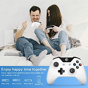 SANGDER Wireless Controller for Xbox One Game Controller Compatible with Xbox One/One S/One X/One Series X/S/Windows 7/8/10, with 3.5mm Audio Jack, White
