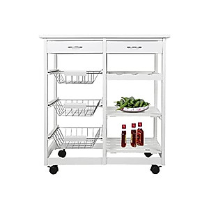 CXDTBH 4 Tier Storage Trolley Cart Kitchen Organizer Bathroom Movable Storage Shelf Wheels Household Stand Holder