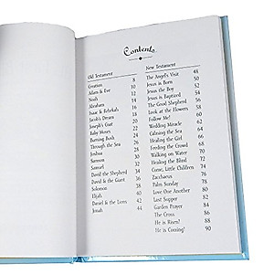 Baby Boy First Bible and 4" Pewter Baptism Guardian Angel Crib Cross (Original Version)