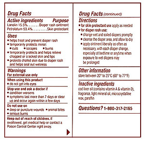 A+D Original Diaper Rash Ointment, Baby Skin Protectant With Lanolin and Petrolatum, Seals Out Wetness, Helps Prevent Diaper Rash, 4 Ounce Tube (Pack of 4), Packaging May Vary