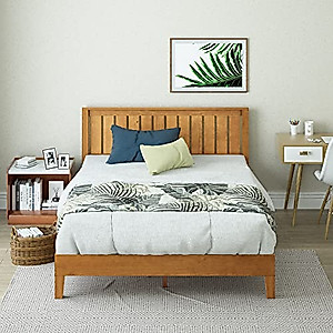 ZINUS Alexis Deluxe Wood Platform Bed Frame with Headboard / Wood Slat Support / No Box Spring Needed / Easy Assembly, Rustic Pine, Full