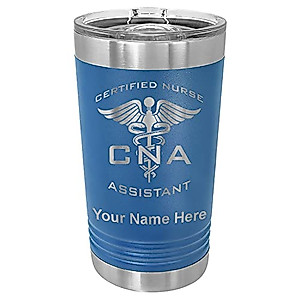 LaserGram 16oz Vacuum Insulated Pint Tumbler, CNA Certified Nurse Assistant, Personalized Engraving Included (Dark Blue)