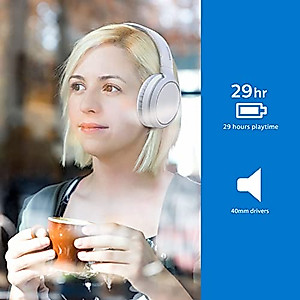 Philips H5205 Over-Ear Wireless Headphones with 40mm Drivers, Lightweight Cushioned Headband, White