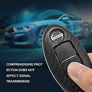 SK CUSTOM Key Fob Case Compatible with Infiniti EX35 EX37 FX35 FX37 FX45 FX50 Q70 QX70 QX50 for Nissan 370Z Armada Cube Juke Leaf Murano Pathfinder Quest Rogue Titan Versa 3 Button Keyless