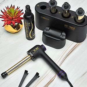 Hot Tools Pro Artist 24K Gold Curlbar Curling Wand Set | Long Lasting, Defined Curls (3/4, 1, 1¼, & 1½ in)
