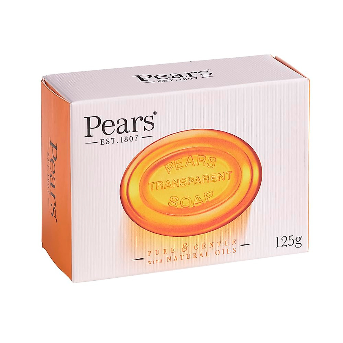 Pears Transparent Amber Soap 125 g (Pack of 12) by EH Booth & Co Ltd