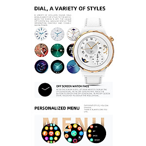 HANDA Smart Watch for Women, Fitness Tracker Smartwatch with Heart Rate Blood Oxygen Sleep Monitor Bluetooth Call Pedometer AI Voice Control IP67 Waterproof Activity Tracker for Android iOS (Gold)