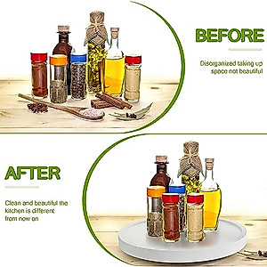 2 Pack Lazy Susan Organizers - OAMCEG 10 Inch Lazy Susan Turntable for Cabinet, 360 Rotating Kitchen Spice Rack Spinning Organizer, Bamboo Large Pantry Organization and Storage, for Fridge, Countertop