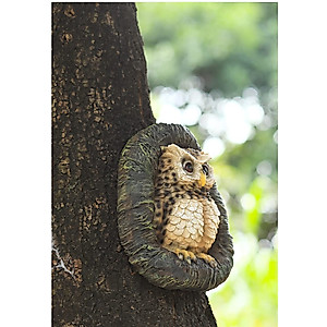JXCBXJ Owl Tree Hugger,Garden Statues Owl,Nature Country Art Owl Figurine for Indoor Outdoor Yard Tree Decorations