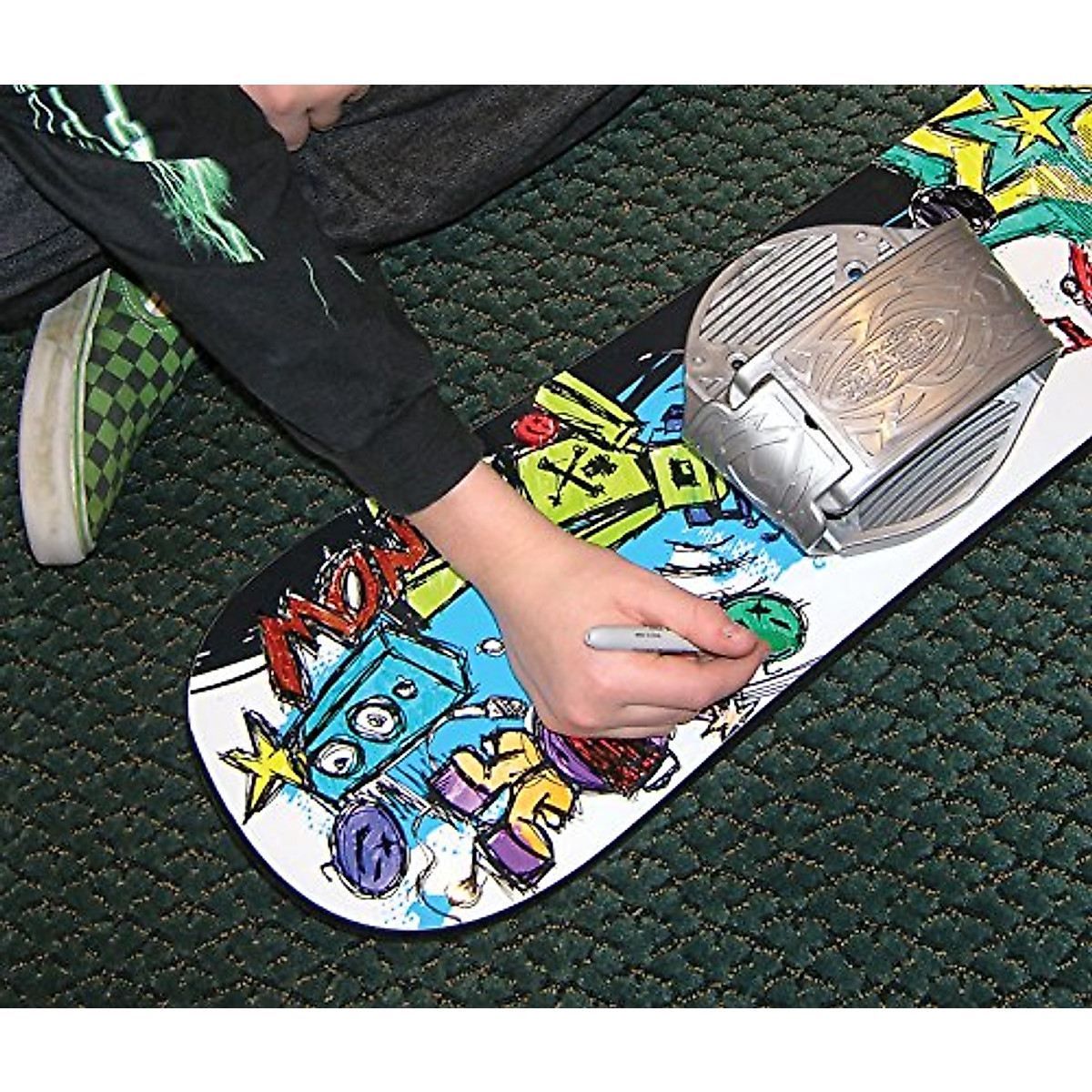 EMSCO Group – Graffiti Snowboard – Great for Beginners – For Kids Ages 5-15 – Design your Own Board Graphic – Solid Core Construction – Adjustable Step-In Bindings