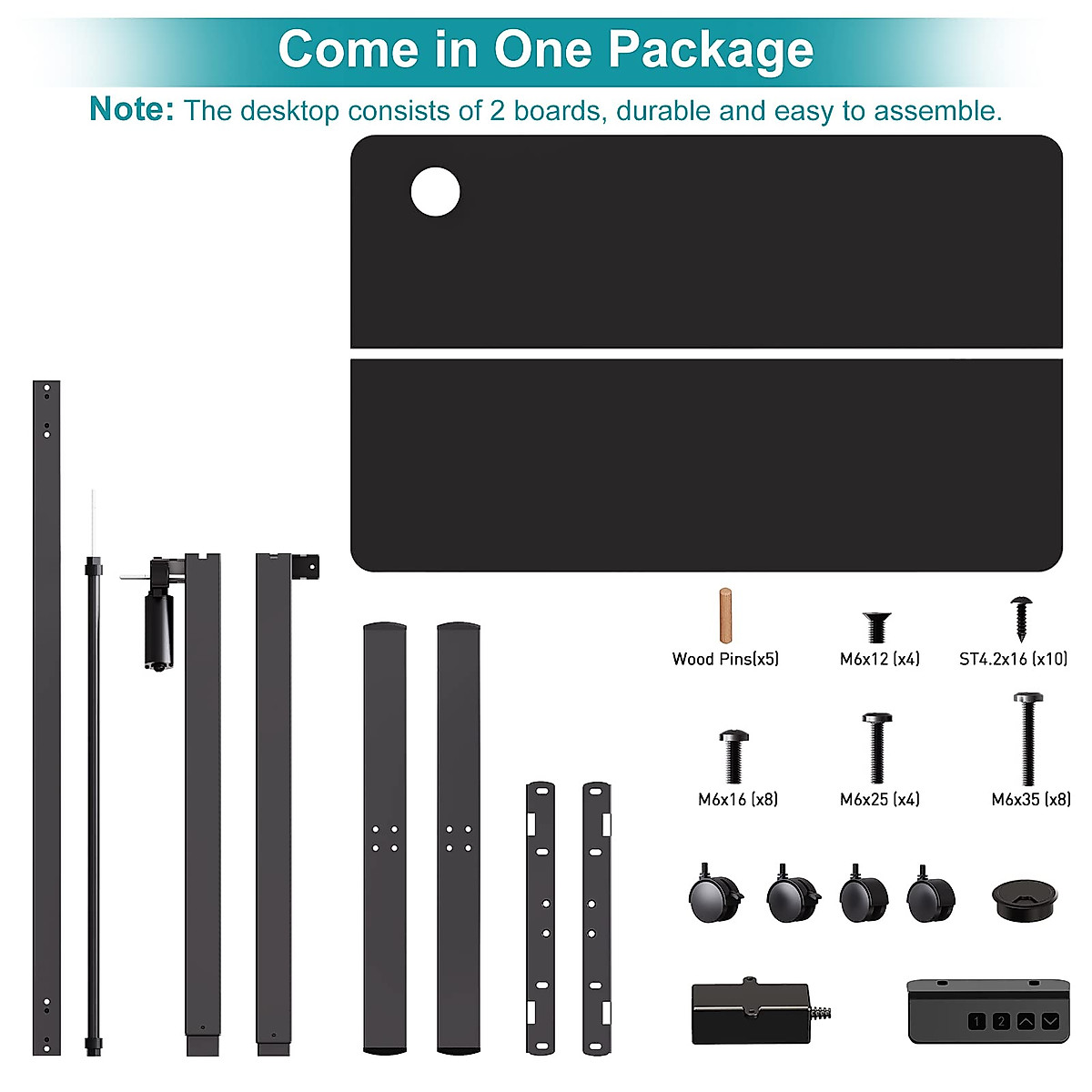 WOKA 40 x 24 Inches Electric Standing Desk,Adjustable Height Stand up Desk with Memory Controller, Sit Stand Desk for Home Office, Adjustable Motorized Desks with Splice Board, Black