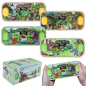 SevenQ Handheld Water Games, 4 Packs Dinosaur Theme Water Toss Ring Game Aqua Toy Water Ring Game for Kids Stocking Stuffers