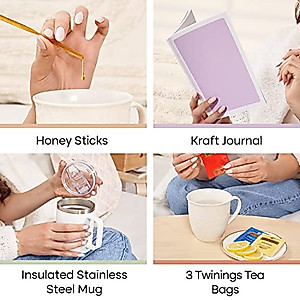 GIFTIER Thank You Gift Basket for Women, Friends, Nurses, Teachers, Employees, Bosses. Secretaries w/Tumbler Mug, Tea, Honey, Lavender Bath Bomb and Milk & Honey Soap – Quality Appreciation Gifts