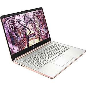 HP Premium 14-inch HD Thin and Light Laptop, Intel Dual-Core Processor, 8GB RAM, 64GB Storage, Long Battery Life, Webcam, Bluetooth, HDMI, Wi-Fi, Rose Gold, Windows 11 + 1 Year Microsoft 365