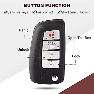 ANGLEWIDE Car Key Fob Keyless Entry Remote Replacement for 04-09 for Nissan ALTIMA MAXIMA 350Z ARMADA for Infiniti EX35 FX35 FX45 (FCC KBRASTU15 CWTWB1U758) 4 Buttons 1pad