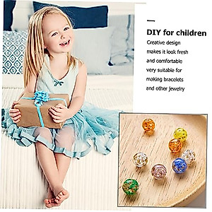 TEHAUX 40pcs Floral Glass Beads Jewelry Adult Craft Kits Choker Necklaces for Girls DIY Bead Charms Craft Making Loose Beads Glass Lampwork Beads Crystal Beads Loose Beads Materials