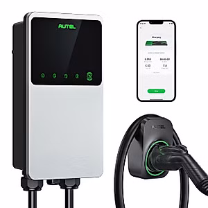 Autel MaxiCharger Home Electric Vehicle (EV) Charger, up to 40 Amp, 240V, Level 2 WiFi and Bluetooth Enabled EVSE, NEMA 14-50 Plug, Indoor/Outdoor, 25-Foot Cable with Separate Holster, Silver