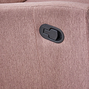 Great Deal Furniture Ishtar Contemporary Glider Swivel Push Back Nursery Recliner - Light Blush and Black Finish