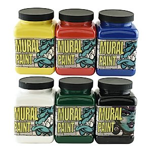 Chroma Mural Paint, Assorted Primary Colors, Pints, Set of 6