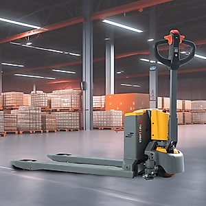 T Tory Carrier 2 Pieces Electric Pallet Jack Truck 3300lbs Capacity Lithium Electric Pallet Trucks 48" x27" Forks Li-on Battery Lift for Narrow Spaces
