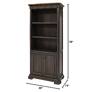 Martin Furniture Executive Bookcase with Doors, Fully Assembled, Brown (IMSA3678D)
