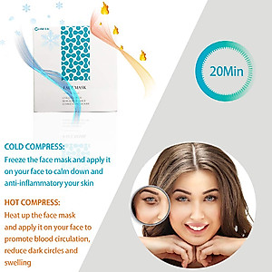 Face Mask Gel Pack Reusable Hot cold Therapy for Swollen Face, Pores and Puffiness Eyes, Full Face Freezer Ice Mask Pain Relief for Migraines, Injuries, Inflammation, Sinus headaches, Stress Relief
