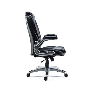 Staples Sorina Bonded Leather Chair (Black, Sold as 1 Each) - Adjustable Office Chair with Plush Padding, Provides Lumbar, Arm and Head Support, Perfect Desk Chair for the Modern Office