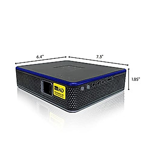 4K Support, AAXA M7 Native 1080P Full HD Portable DLP Outdoor Movie Projector, 1200 LED Lumen, 3 Hour Battery, Electric Focus, 15000mah Powerbank, HDMI/USB-C/USB/microSD Input, 30000 Hours LED