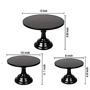 3 Pieces Cake Stand Set Black Metal Cupcake Holder Dessert Display Plate Decor Serving Platter for Baby Shower Wedding Birthday Parties Celebration