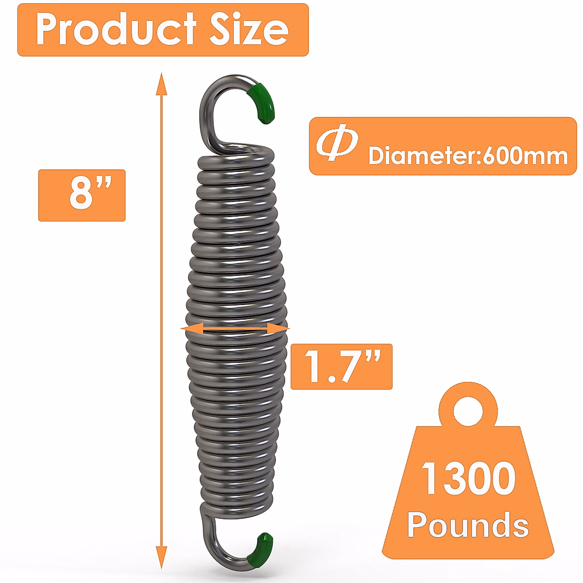 Porch Swing Springs Heavy Duty,Hammock Chair Spring,Hanger Ceiling Mount Spring,Patio Ceiling Chair Hardware,Patio Swings Clearance Parts(2 PCS - 1300bs)