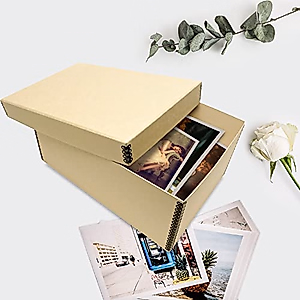 Lineco, Tan Photo Snapshot Photo, Card, File Box Removable Lid. Bulk Storage Negatives, Prints, Films. Museum Level Archival Storage Box. Protects Photos and Negatives. (5"x8"x12")
