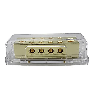0/2 Gauge to 8 X 8 Gauge Power/Ground Distribution Block Gold Plated PD-15G