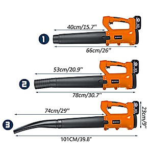 HOJILA Cordless Leaf Blower, 21V Electric Leaf Blower with 3.0Ah Battery & Charger, 6-Speeds Battery Powered Blower for Lawn Care,Patio,Garden,Yard,Jobsite