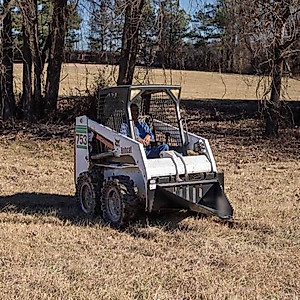 Titan Attachments Economy Series Stump Bucket Tree Scoop Digger, Universal Skid Steer Quick Tach, Serrated Leading Edge, Ideal for Light Duty Ripping Roots, Removing Smaller Tree Stumps