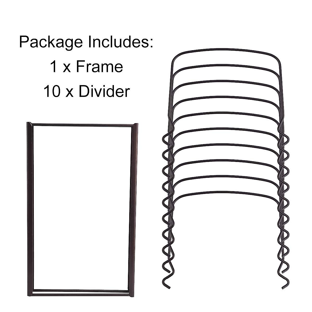 Toplife Adjustable 10+ Pans Organizer Rack + 7+ Lids Organizer Rack for Kitchen Cabinet and Counter, Brown