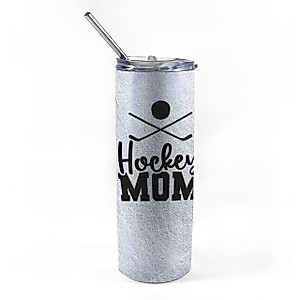 Hockey Mom – Iridescent Finish – One 20 oz Iridescent Stainless Steel Travel Tumbler with Straw – Double Wall Vacuum Insulation– Keep Beverages Cold For Up to 18 Hours or Hot for 6 Hours