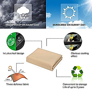 Waterproof Sun Shade Sail with Hardware Kit, Triangle 6'7''x 6'7''x 6'7'' UV Block Canopy for Patio Backyard Lawn Garden Outdoor Activities (Khaki)