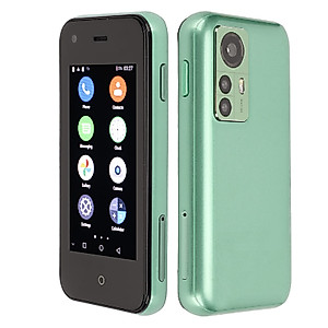 D18 Mini Phone, 2MP Rear 0.3MP Front 1GB RAM 8GB ROM 2.5 Inch High Definition Screen 3G Mini Smartphone One Piece for Work (Green)